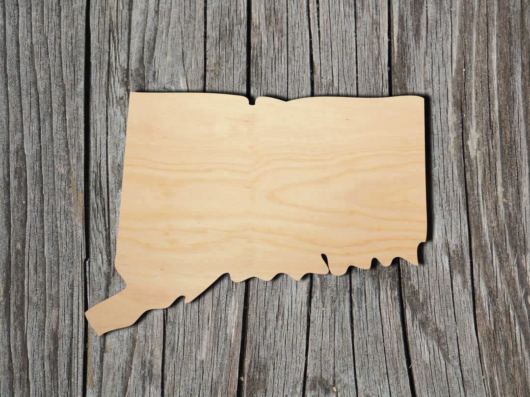 Connecticut State - Laser Cut Unfinished Wood Cutout Shapes - Always ...