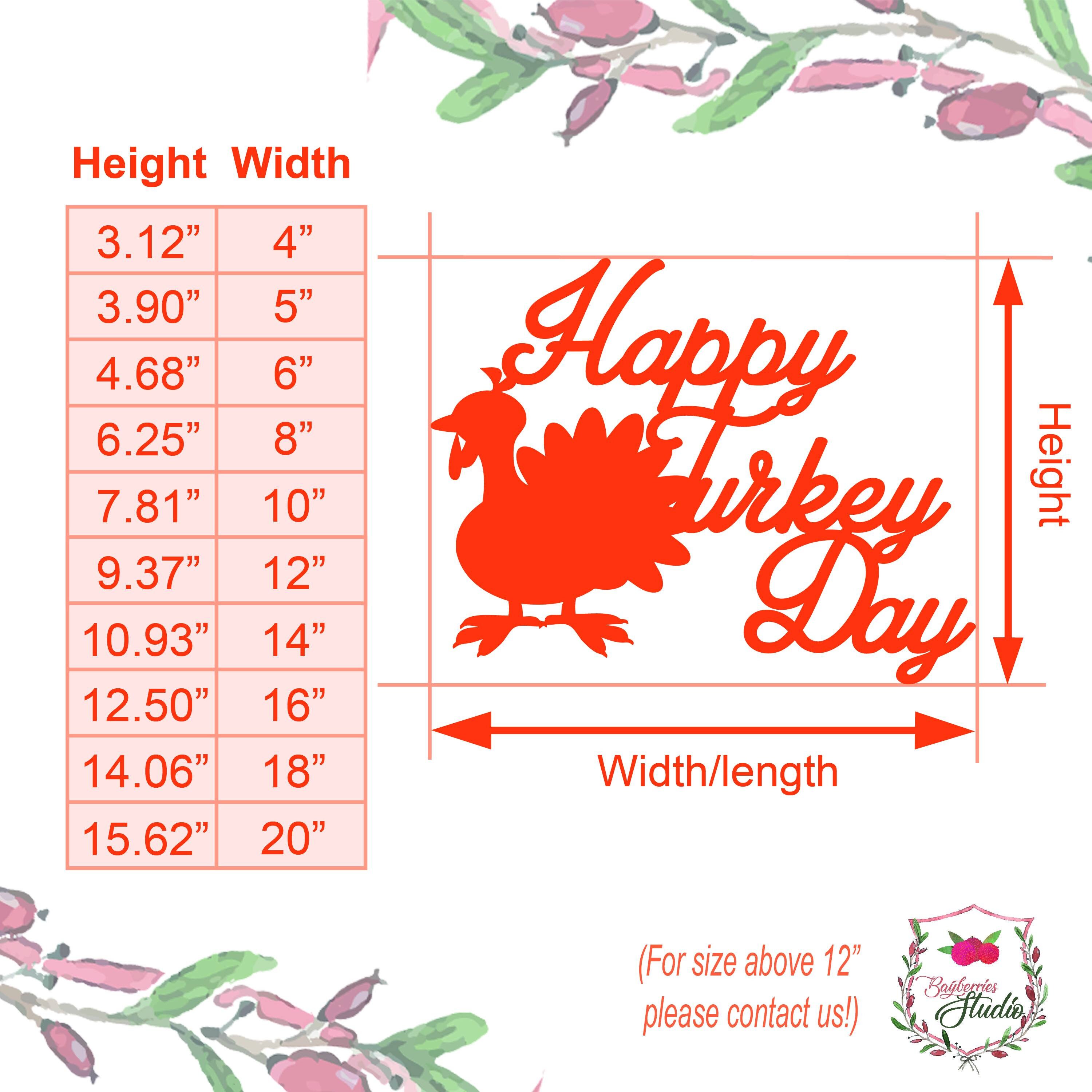 Happy Turkey Day Sign Multiple Sizes Laser Cut Unfinished - Etsy