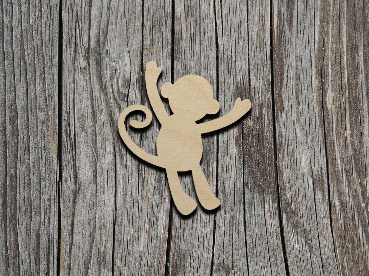 Monkey Laser Cut Unfinished Wood Cutout Shapes Always - Etsy