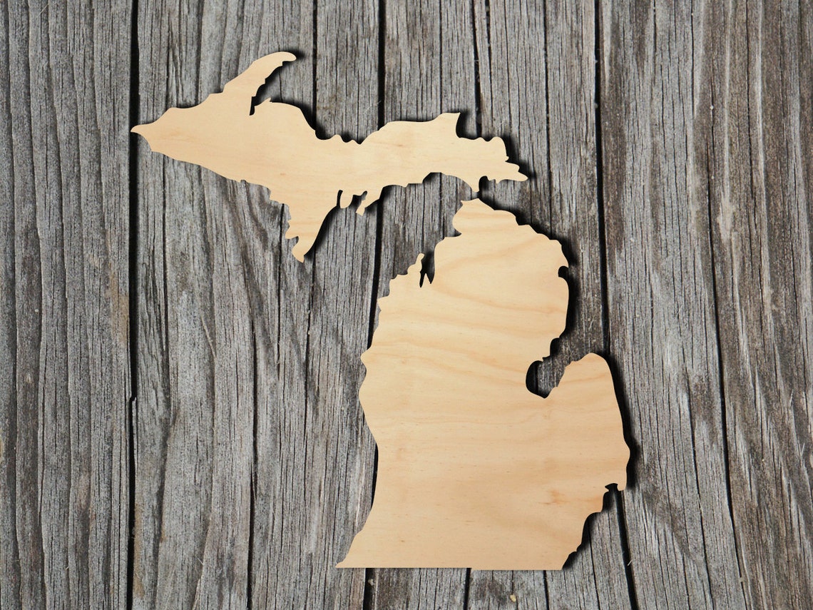 Michigan State Laser Cut Unfinished Wood Cutout Shapes | Etsy