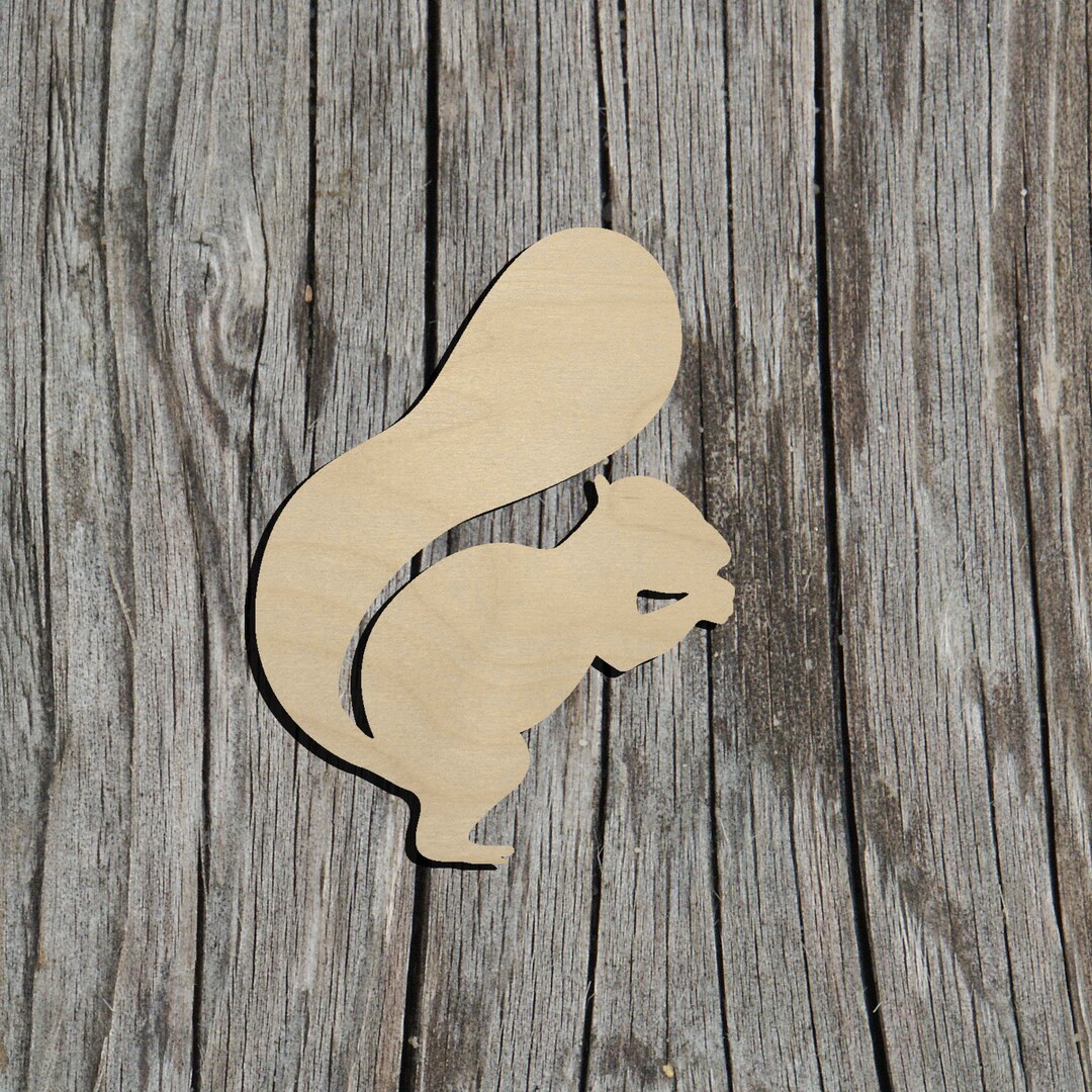 Squirrel Shape - Wildlife - Laser Cut Unfinished Wood Cutout Shapes ...