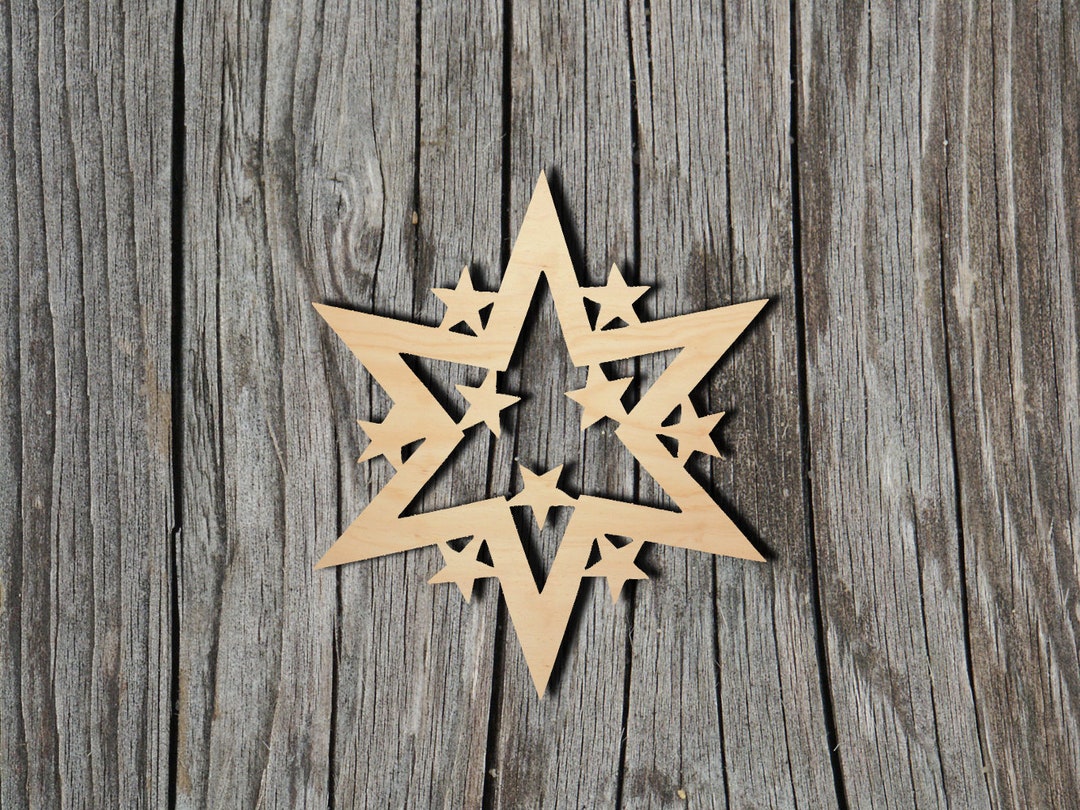Star - Laser Cut Unfinished Wood Cutout Shapes - Always Check Sizes and ...