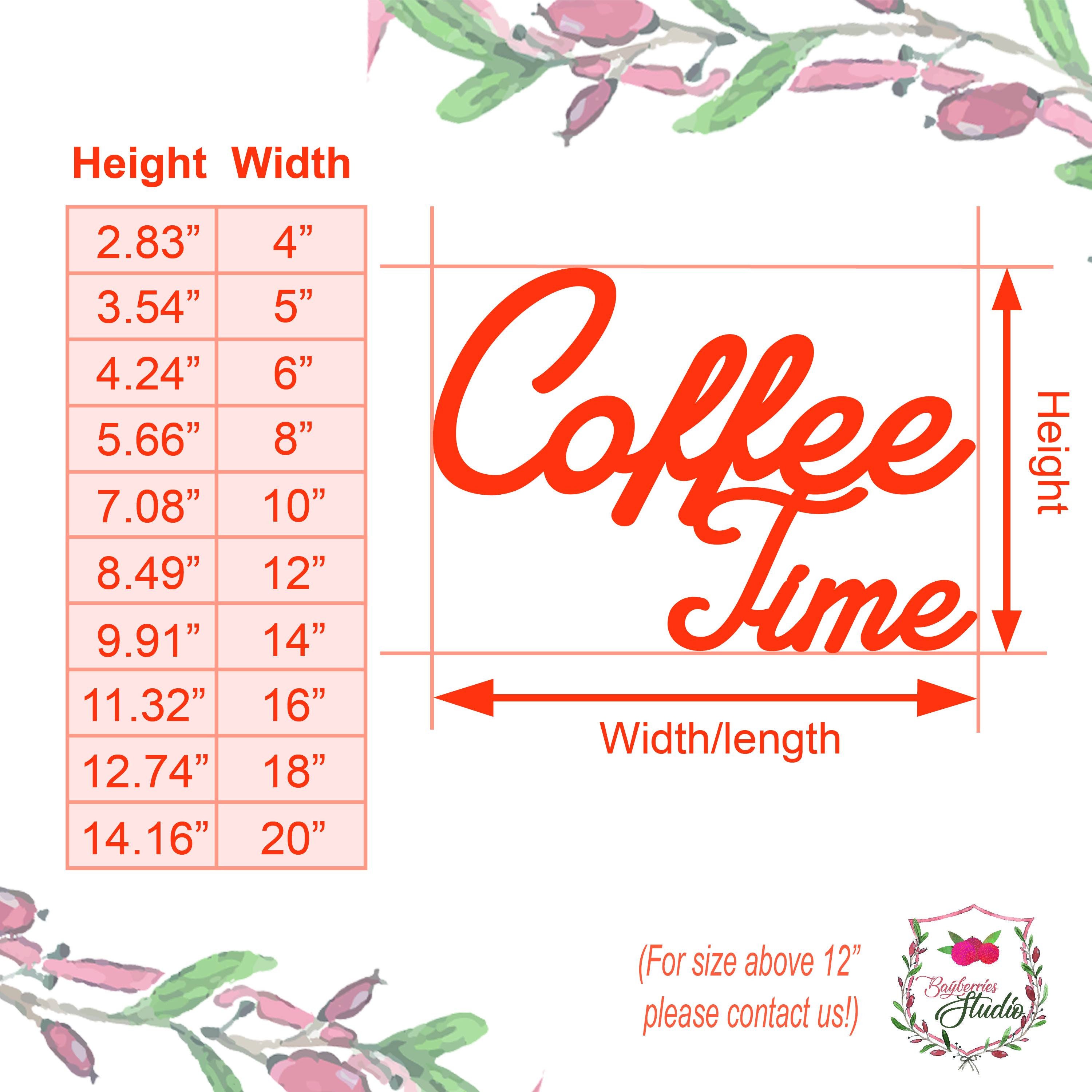 Coffee Time Wood Sign Laser Cut Unfinished Wood Cutout - Etsy