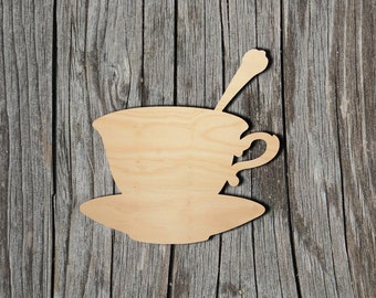 Coffee Cup Shape, MULTIPLE SIZES, Tea Cup Cut Out, Laser Cut ...