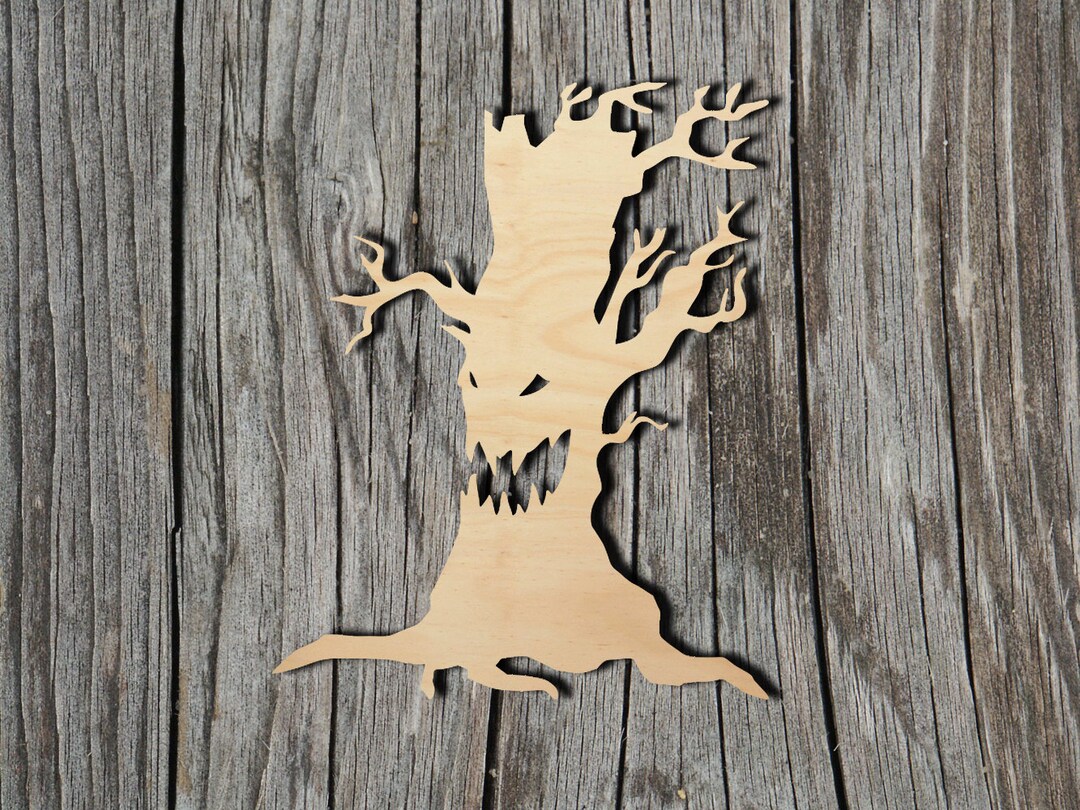 Scary Tree - Laser Cut Unfinished Wood Cutout Shapes - Always Check ...