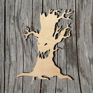 Scary Tree - Laser Cut Unfinished Wood Cutout Shapes - Always Check ...