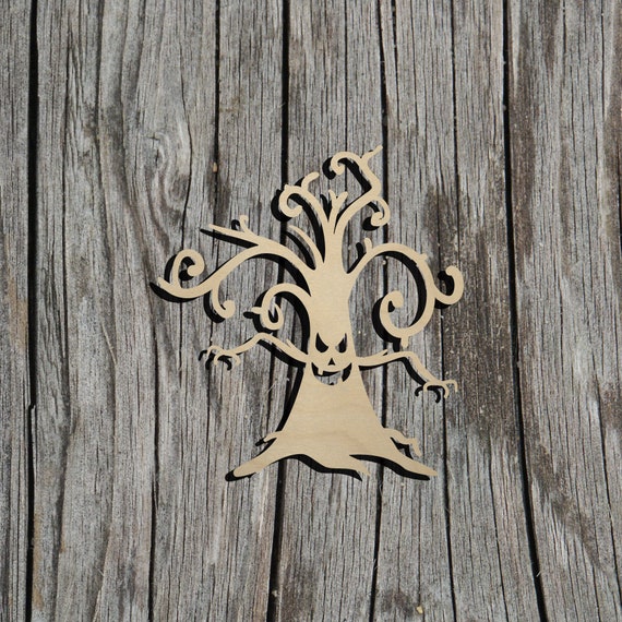 Scary Tree Multiple Sizes Laser Cut Unfinished Wood Cutout Shapes ...