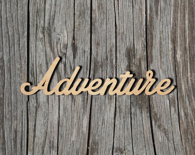 Adventure Laser Cut Wood Word 180129 - Etsy