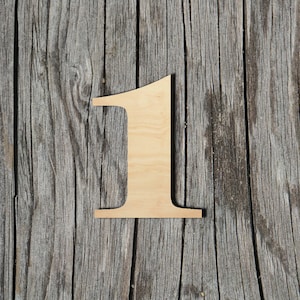 One - Numbers - Type 2 - Laser Cut Unfinished Wood Cutout Shapes ...