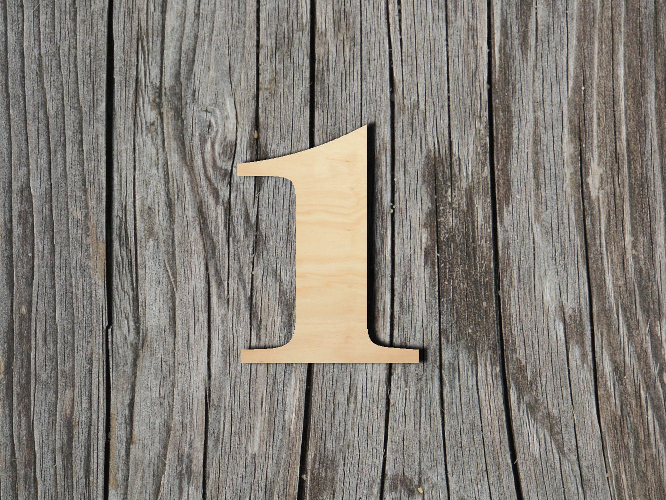 One Numbers Type 2 Laser Cut Unfinished Wood Cutout | Etsy