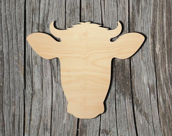 Highland Cow Head Laser Cut Out Unfinished Wood Shape Craft Supply - Etsy