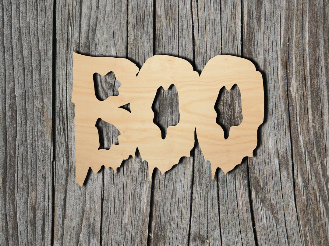 Boo Wood Sign - Multiple Sizes - Laser Cut Unfinished Wood Cutout ...