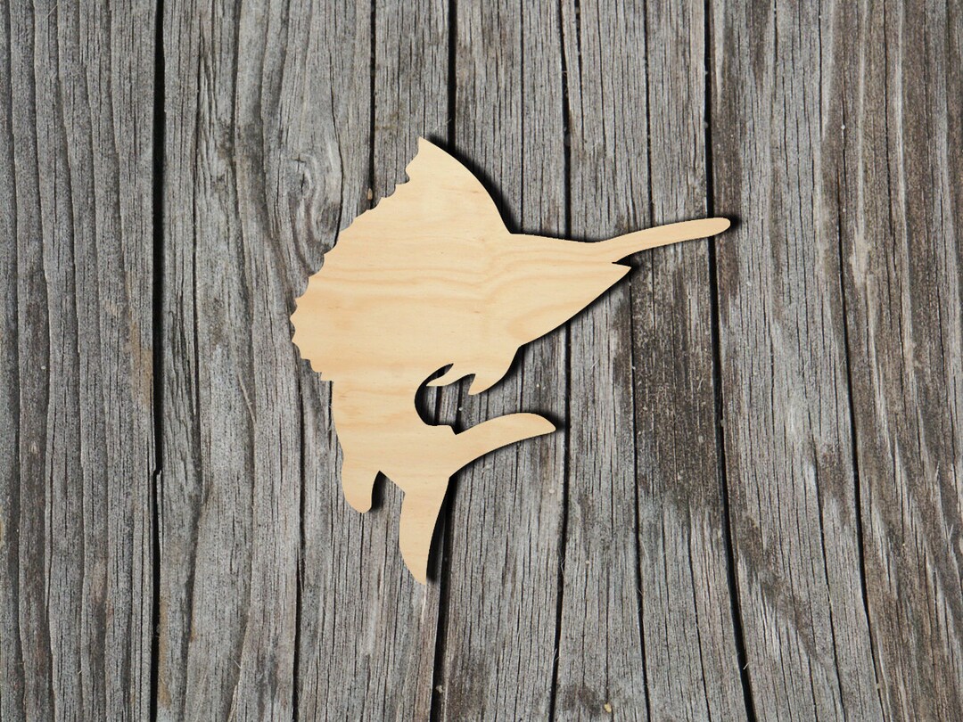 Sailfish Shape - Laser Cut Unfinished Wood Cutout Shapes - Always Check ...