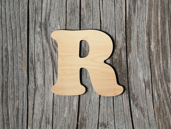 R Upper Case Letter Type 1 Laser Cut Unfinished Wood | Etsy
