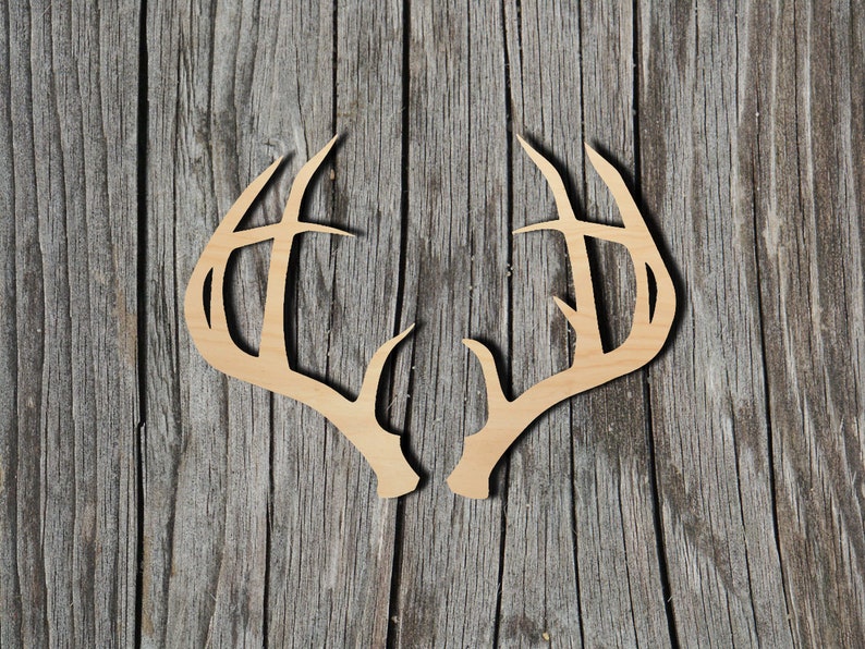 Antler Shape - Wildlife - Laser Cut Unfinished Wood Cutout Shapes ...