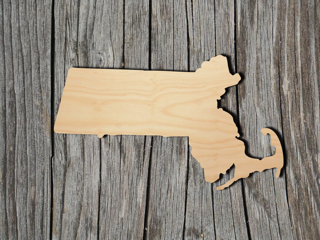 Massachusetts State - Laser Cut Unfinished Wood Cutout Shapes - Always ...