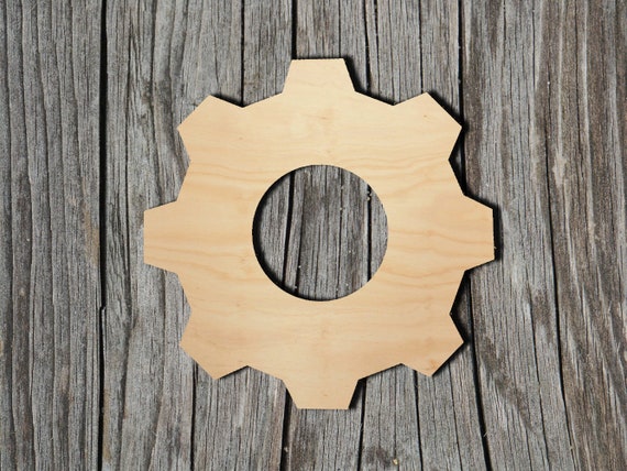 Gear Shape Laser Cut Unfinished Wood Cutout Shapes Always - Etsy