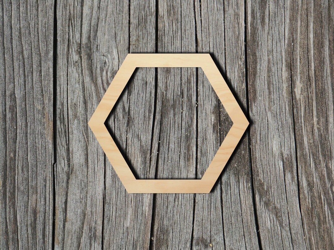 Hexagon Frame Shape - Laser Cut Unfinished Wood Cutout Shapes - Always ...
