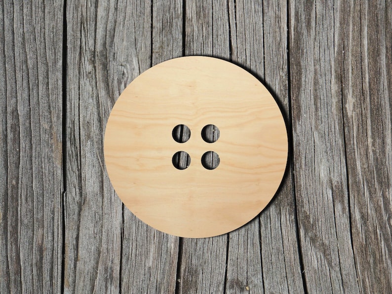 Button Laser Cut Unfinished Wood Cutout Shapes Always - Etsy