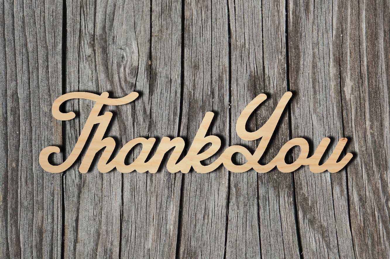 Thank You Wood Sign Laser Cut Unfinished Wood Cutout Shapes - Etsy