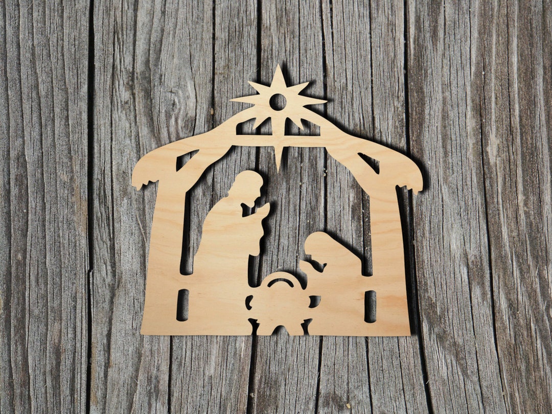 Nativity Scene Laser Cut Unfinished Wood Cutout Shapes - Etsy UK