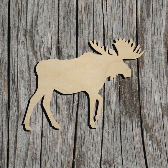 Moose Wildlife Laser Cut Unfinished Wood Cutout Shapes - Etsy