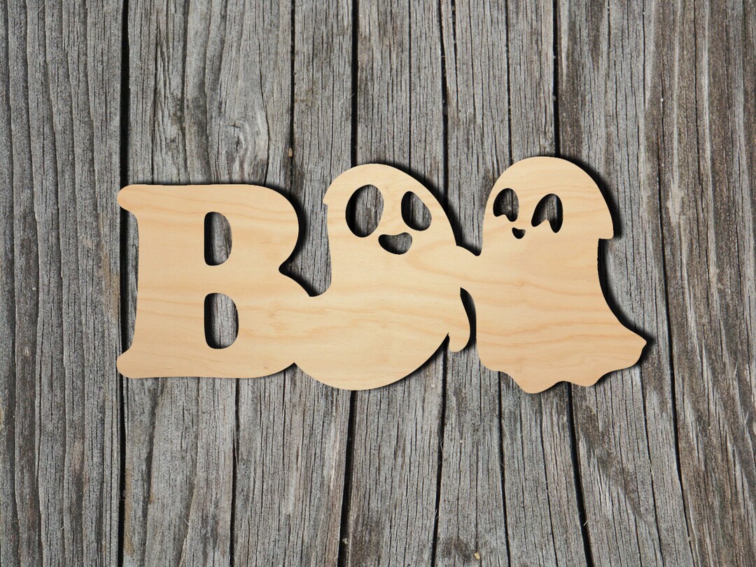 Boo Wood Sign - Multiple Sizes - Laser Cut Unfinished Wood Cutout ...