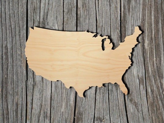 America USA Laser Cut Unfinished Wood Cutout Shapes | Etsy