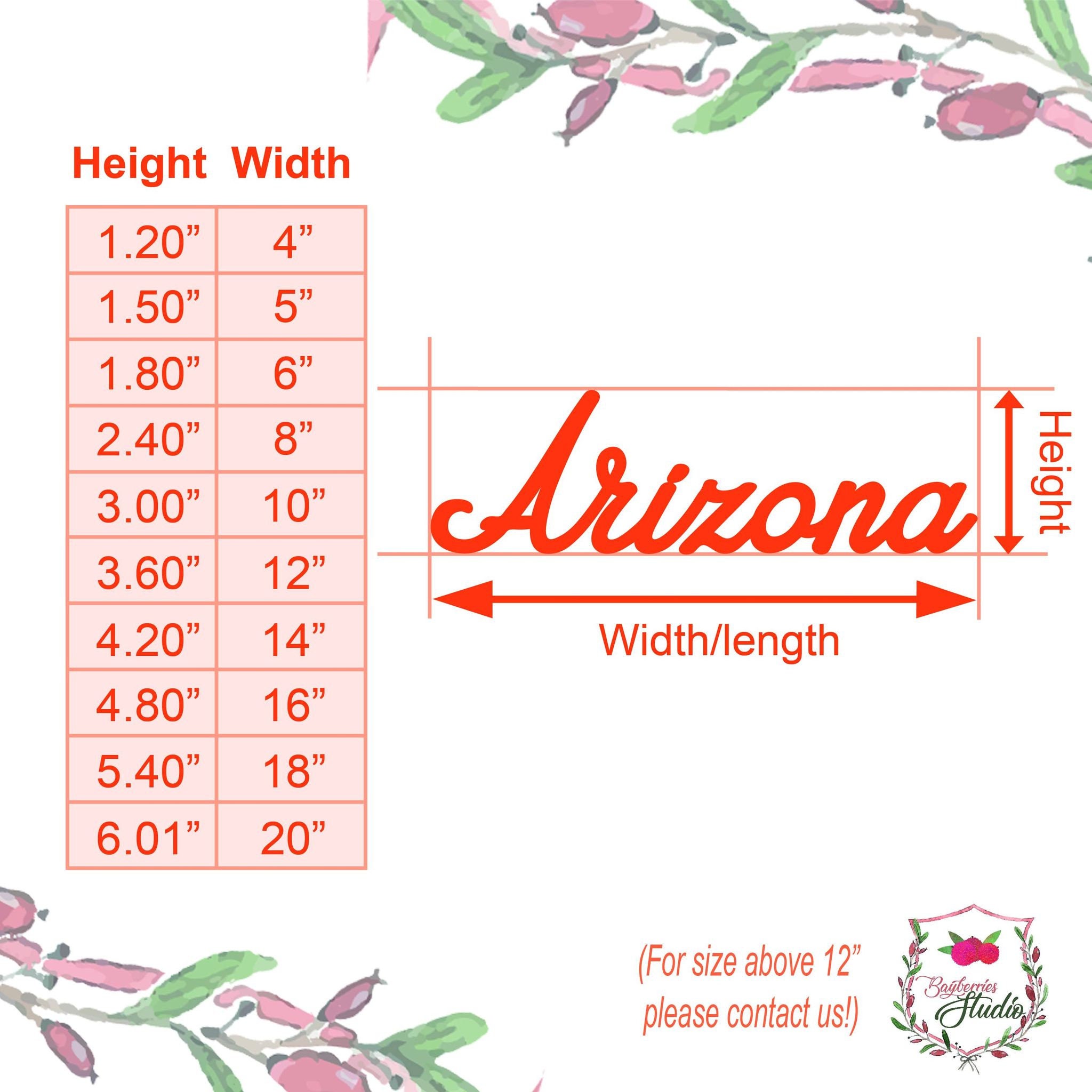 Arizona Wood Sign Laser Cut Unfinished Wood Cutout Shapes - Etsy