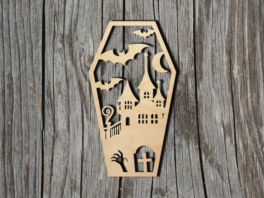 Halloween Coffin - Laser Cut Unfinished Wood Cutout Shapes - Always ...