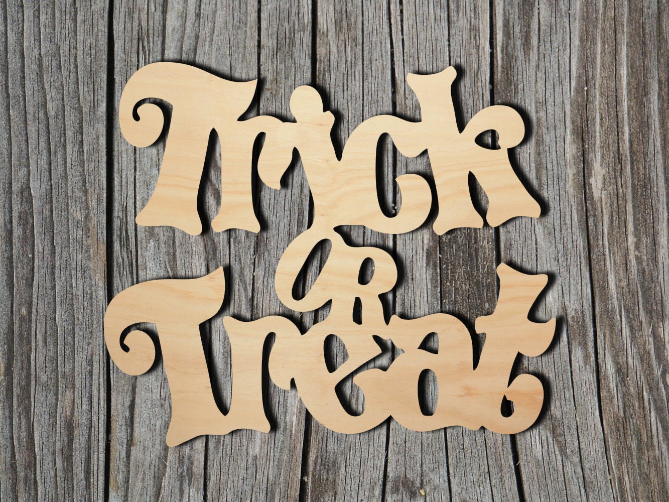 Trick or Treat Halloween Laser Cut Unfinished Wood Cutout - Etsy