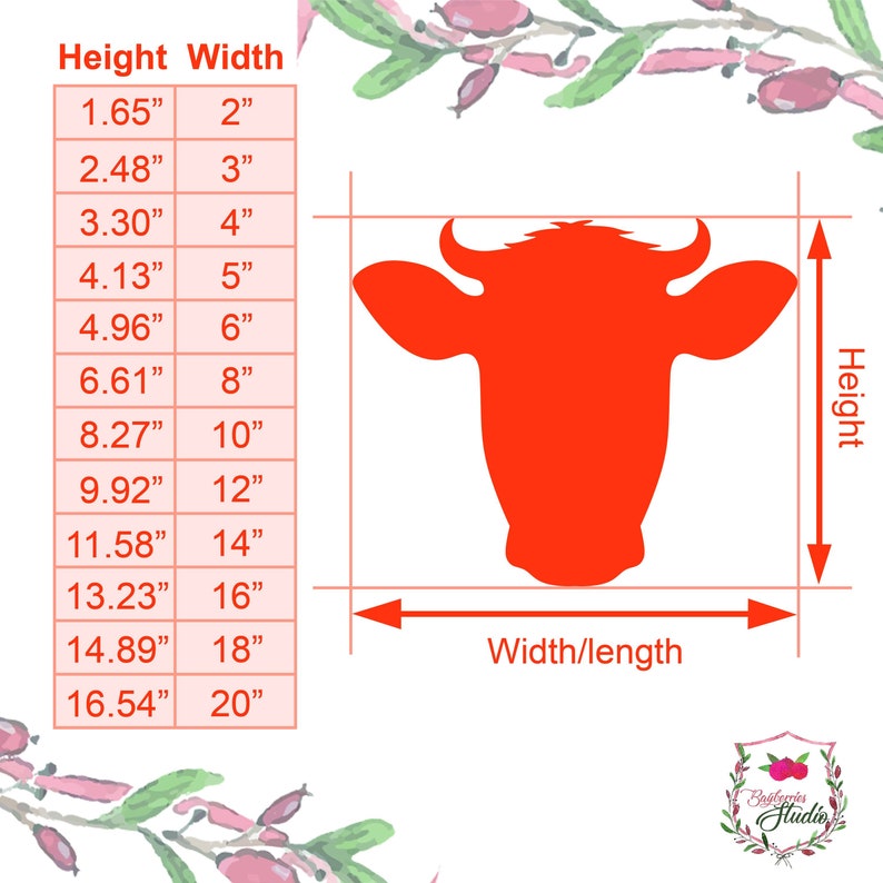 Cow Head Shape - Laser Cut Unfinished Wood Cutout Shapes - Always Check ...