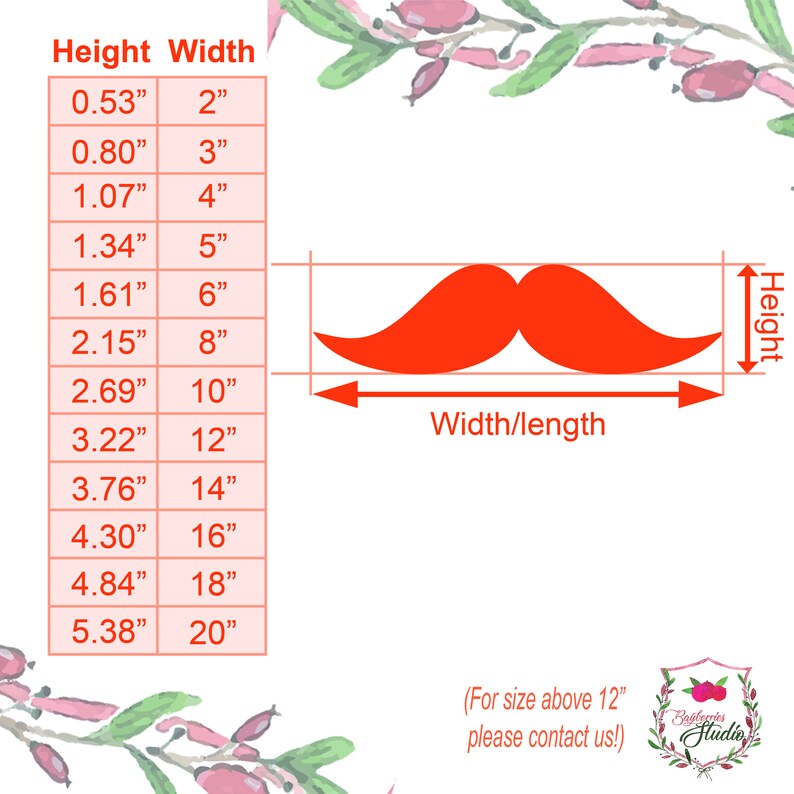 Mustache - Laser Cut Unfinished Wood Cutout Shapes - Always Check Sizes ...