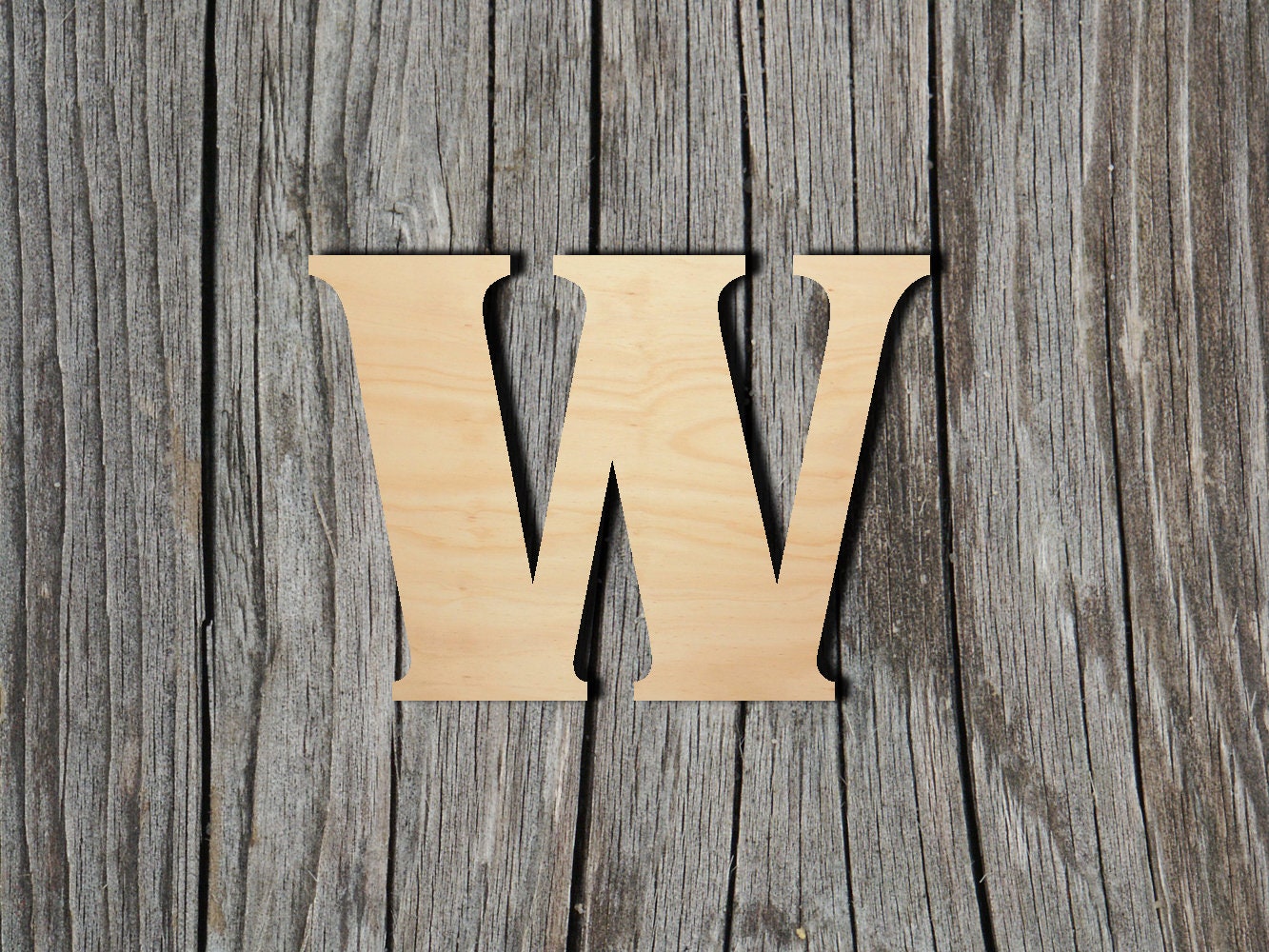 W Upper Case Letter Type 2 Laser Cut Unfinished Wood | Etsy