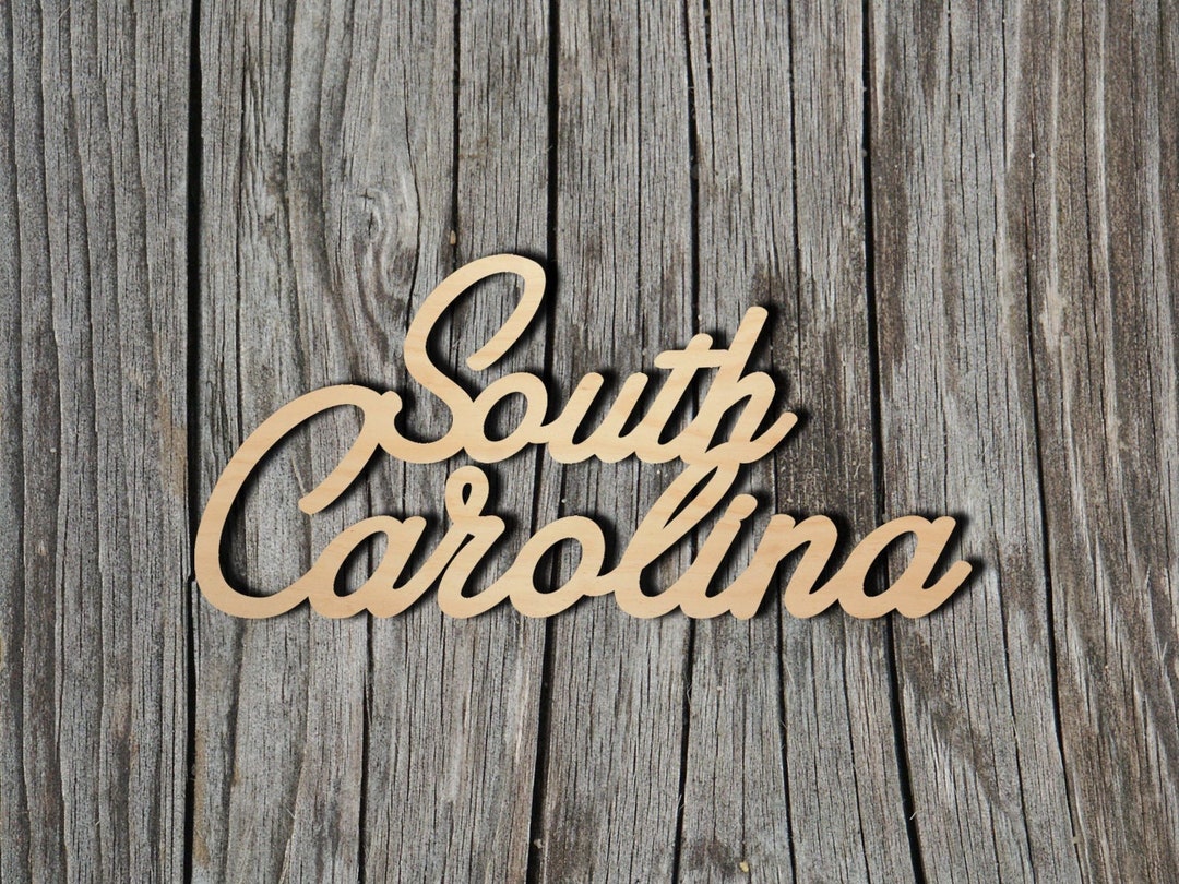 South Carolina Wood Sign - Laser Cut Unfinished Wood Cutout Shapes ...