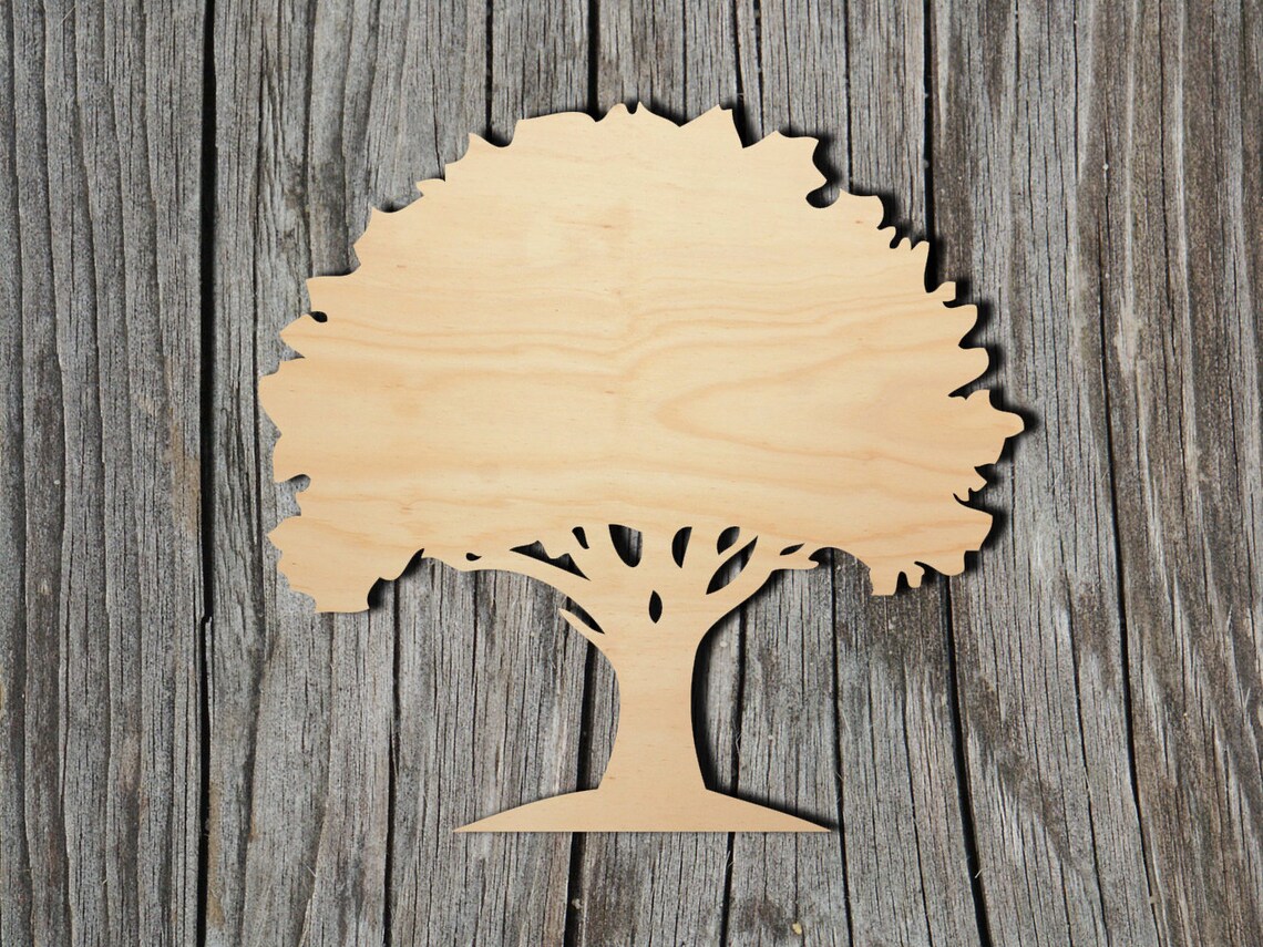 Oak Tree Shape Laser Cut Unfinished Wood Cutout Shapes - Etsy