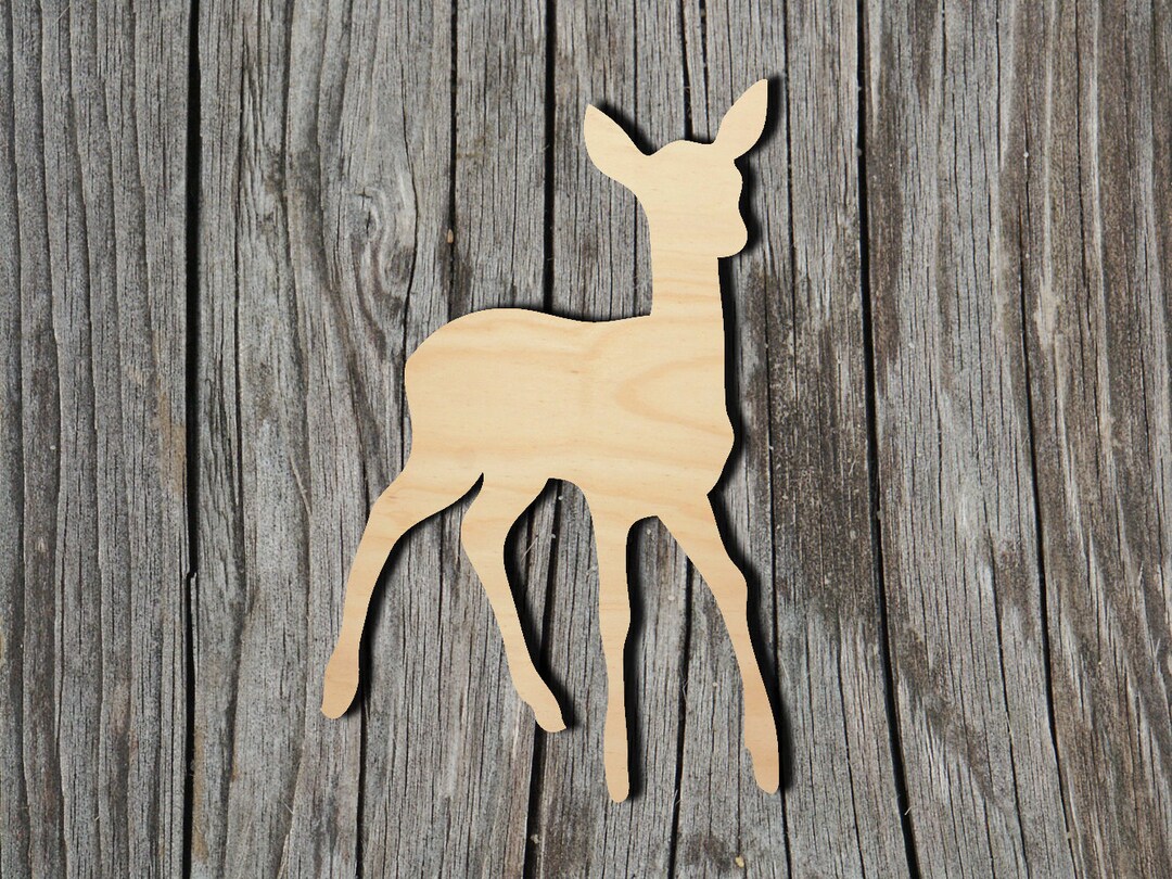 Deer - Doe Shape - Wildlife - Laser Cut Unfinished Wood Cutout Shapes ...