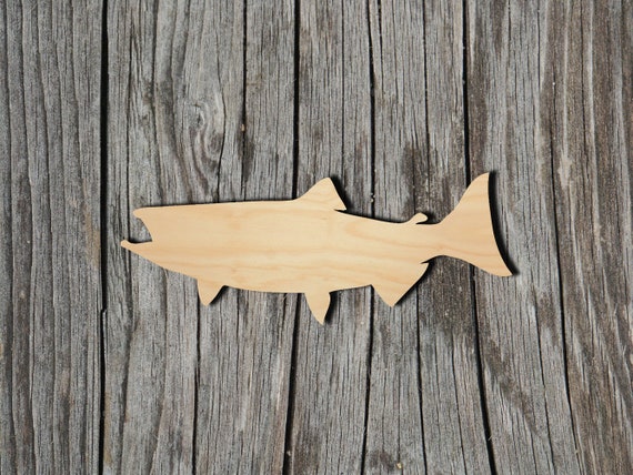 Salmon Fish Laser Cut Unfinished Wood Cutout Shapes - Etsy