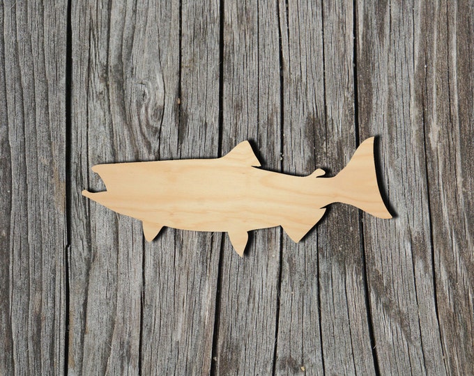 Salmon Fish Laser Cut Out Unfinished Wood Shape Craft Supply - Etsy