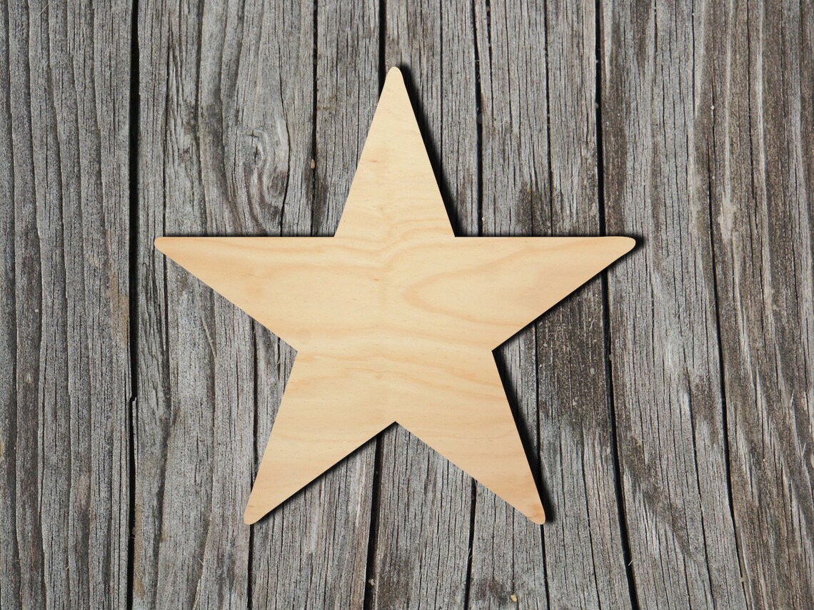 Star Shape Laser Cut Unfinished Wood Cutout Shapes Always - Etsy