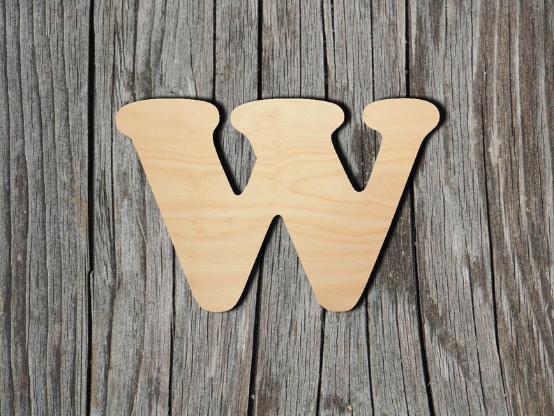 W Upper Case Letter Type 1 Laser Cut Unfinished Wood | Etsy