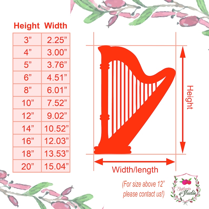 Harp Shape Laser Cut Unfinished Wood Cutout Shapes Always | Etsy