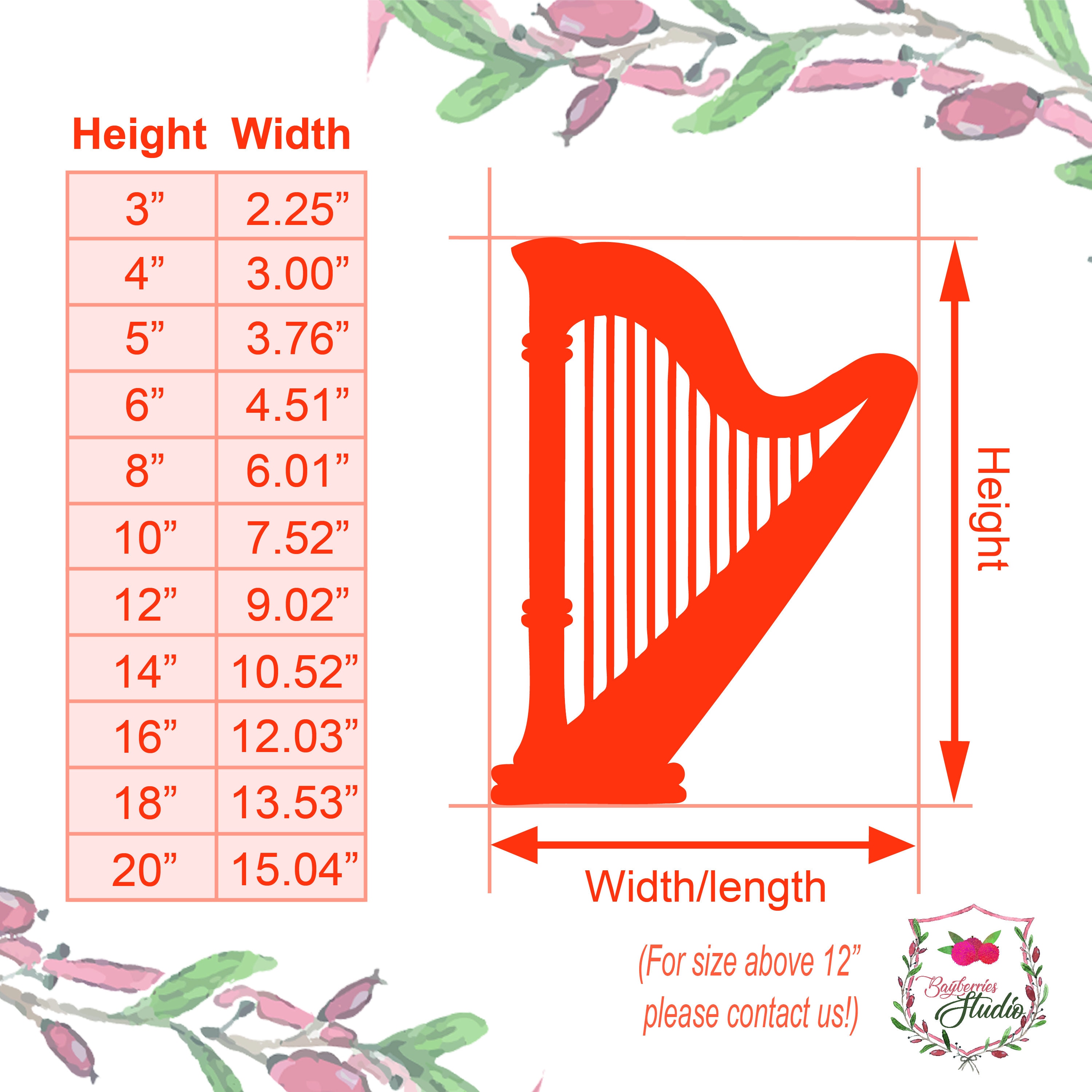 Harp Shape Laser Cut Unfinished Wood Cutout Shapes Always - Etsy