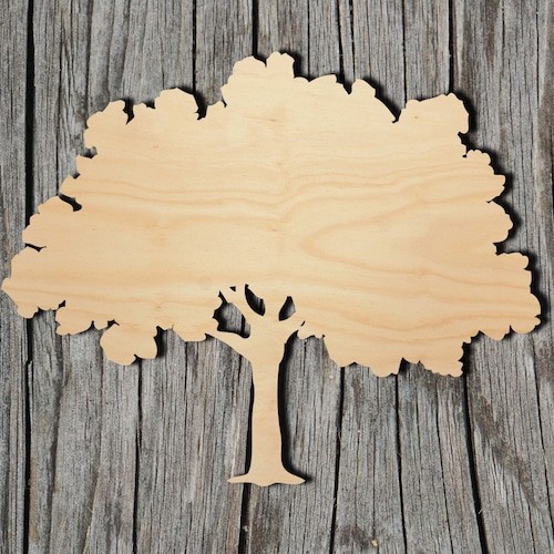 Oak Tree Shape Laser Cut Unfinished Wood Cutout Shapes - Etsy
