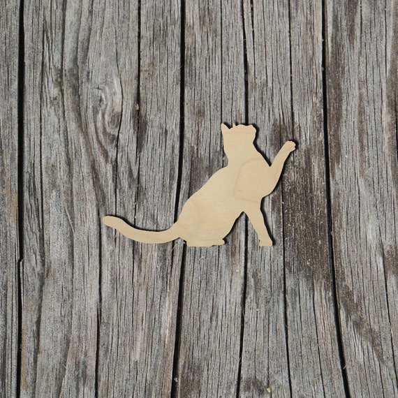 Playing Cat Multiple Sizes Laser Cut Unfinished Wood - Etsy