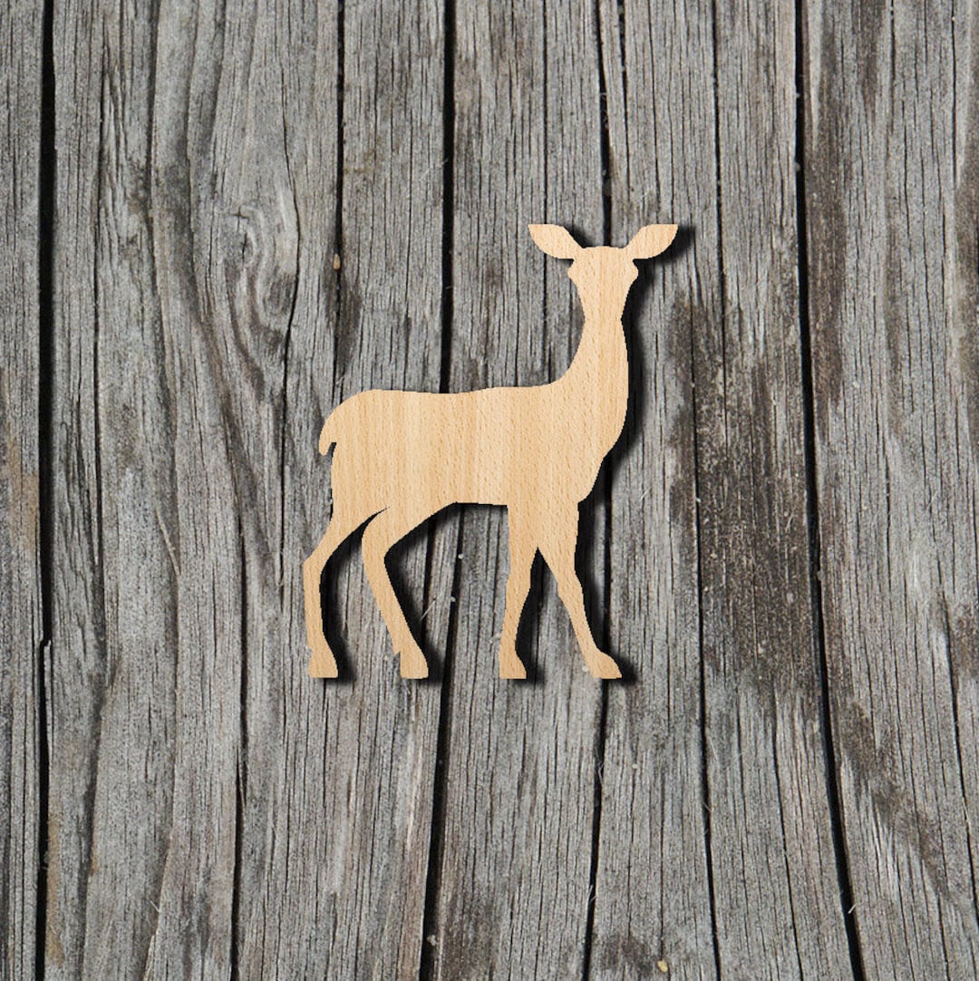 Deer - Doe Shape - Wildlife - Laser Cut Unfinished Wood Cutout Shapes ...