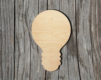 Unfinished Wooden Light Bulb Shape Idea Craft From 1 up to 46 DIY - Etsy