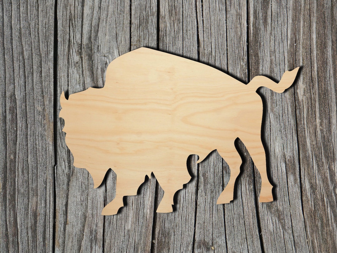 Bison Shape - Laser Cut Unfinished Wood Cutout Shapes - Always Check ...