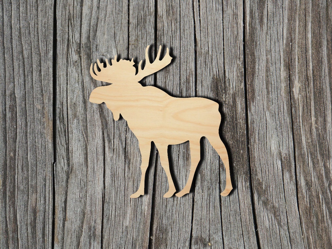 Moose Shape - Wildlife - Laser Cut Unfinished Wood Cutout Shapes ...