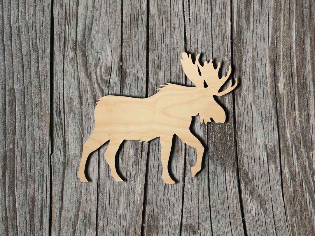 Moose Shape - Wildlife - Laser Cut Unfinished Wood Cutout Shapes ...